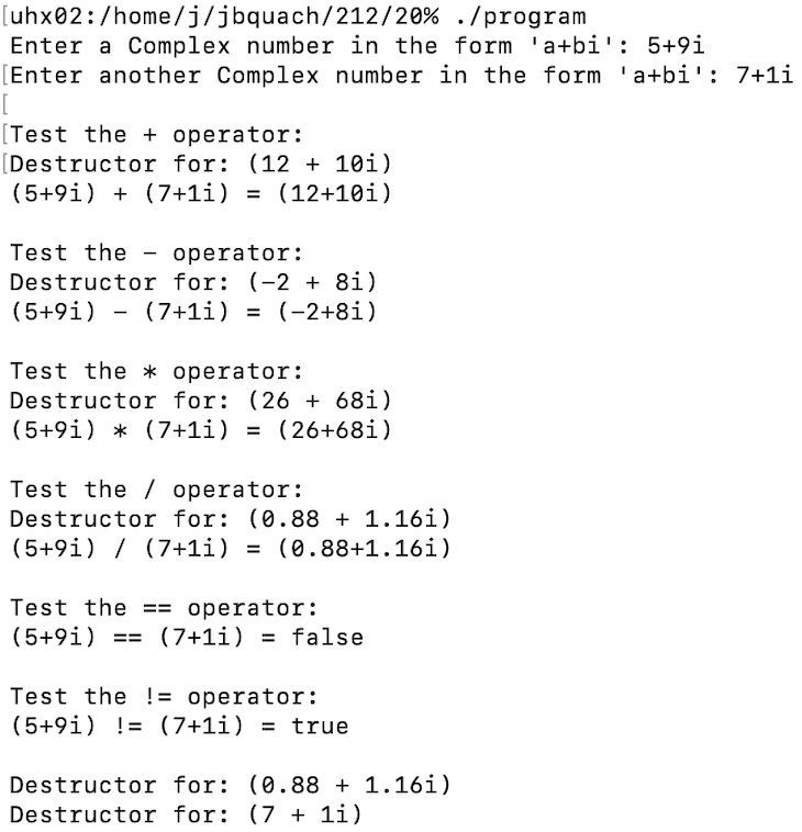 Complex Numbers Calculator | Jasmine Quach | Professional Portfolio